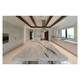 Modern Mosa White Marble Home - Contemporary - Kitchen - Miami - by ...