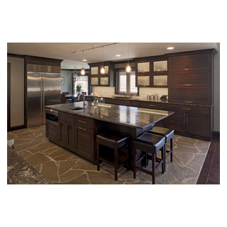 Modern Shaker Walnut cabinetry - Transitional - Kitchen - Kansas City ...