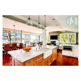 Mountain White Danby Marble Kitchen | Marble.com - Beach Style ...
