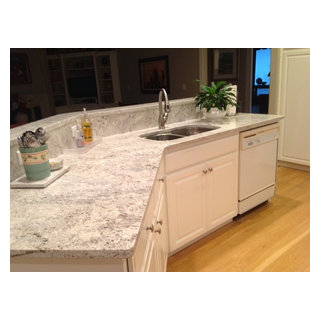 Naomi's Kitchen; White Salinas Granite - Transitional - Kitchen ...