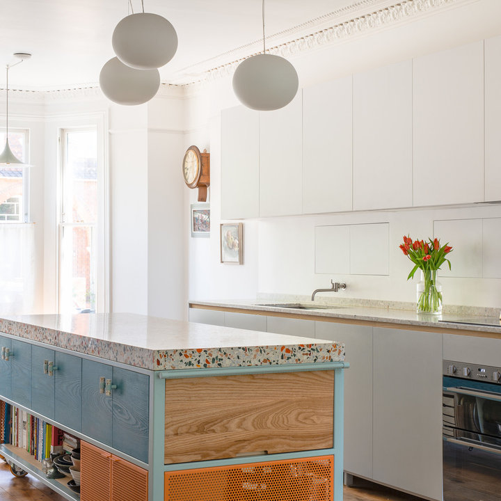 75 Beautiful Kitchen with Terrazzo Benchtops and Grey Benchtop Ideas ...