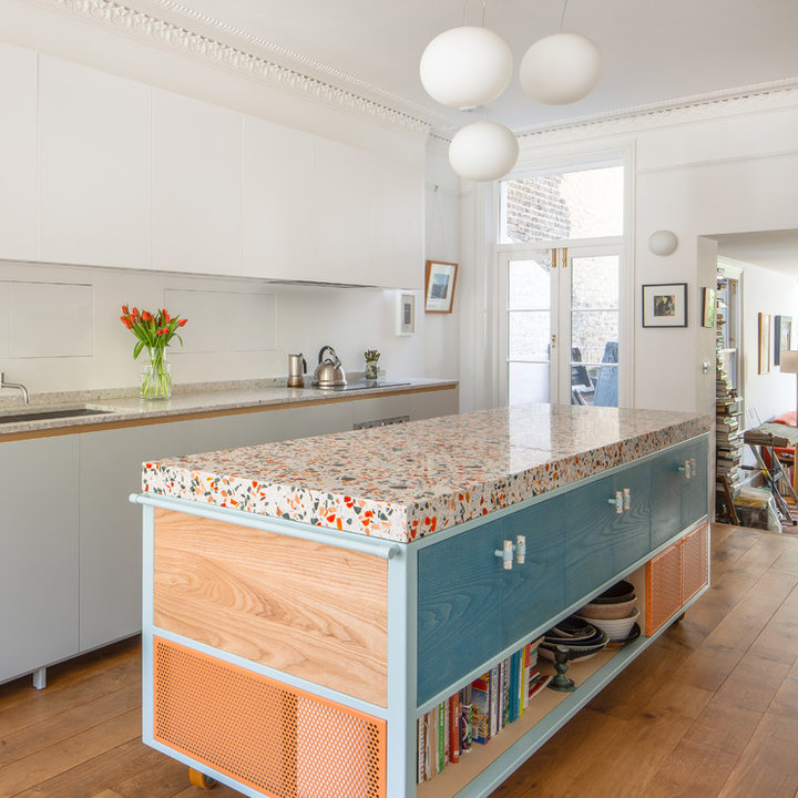 75 Beautiful Kitchen with Terrazzo Benchtops and Grey Benchtop Ideas ...