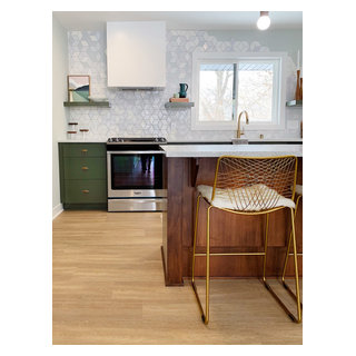 Ombre White Diamond Kitchen - Midcentury - Kitchen - Minneapolis - by ...