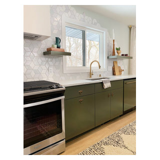 Ombre White Diamond Kitchen - Midcentury - Kitchen - Minneapolis - by ...