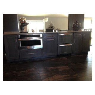 Omega Cabinetry. Loring door, Cherry wood, Smokey Hills stain ...