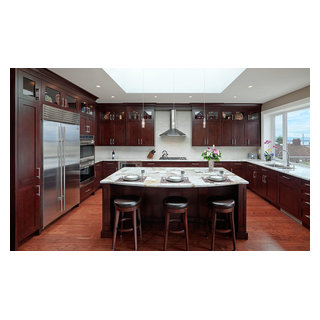 Open and Modern Chocolate Brown Kitchen - Transitional - Kitchen ...