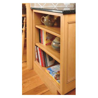 Open Cookbook Shelves in Cabinet End - Traditional - Kitchen ...