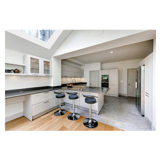 Open Plan Matt Laminate Cashmere Country & Shaker Kitchen ...