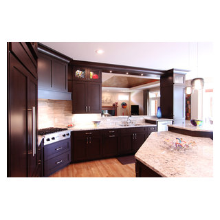 Pass Through Above Sink Opens Kitchen to Family Room - Transitional ...