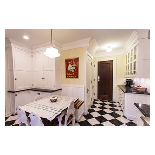 Period-Style Inset Painted White Kitchen - Traditional - Kitchen - New ...