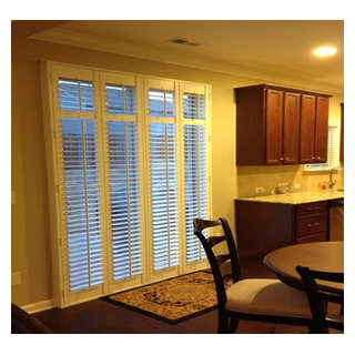 Plantation Shutters over Sliding Glass Doors - Traditional - Kitchen ...