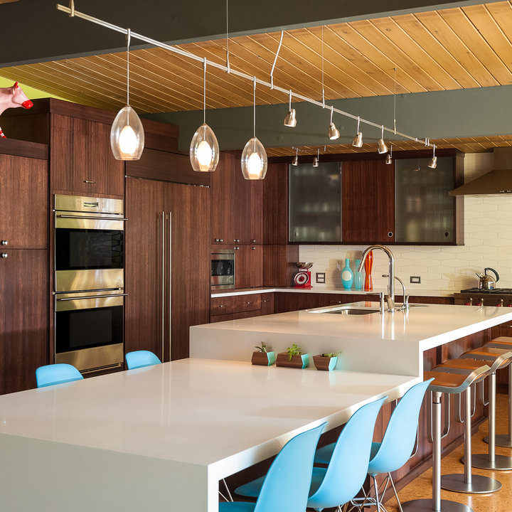 75 Mid-Century Modern Cork Floor Kitchen Ideas You'll Love - October ...
