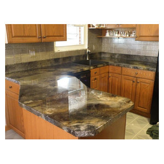 Random Metallic Epoxy Countertops - Traditional - Kitchen - Other - by ...