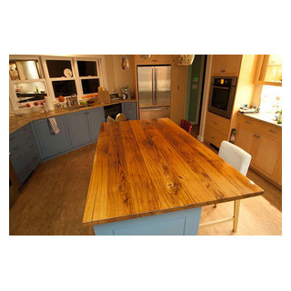 Reclaimed American Chestnut Kitchen Island - Contemporary - Kitchen ...