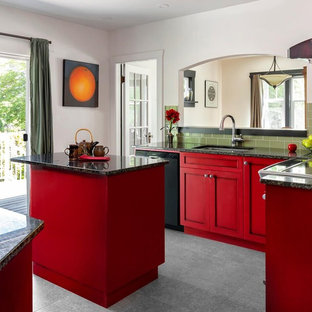 75 Beautiful Red Kitchen with Black Countertops Pictures & Ideas ...