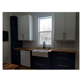 Remodeled IKEA kitchen goes from drab to fab - Midcentury - Kitchen ...