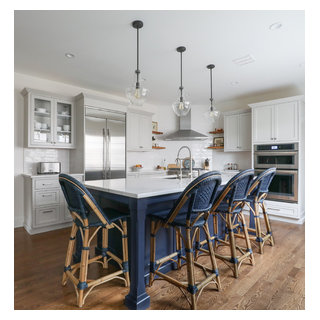 Repose Gray Perimeter with Blueberry Inset Island - Transitional ...