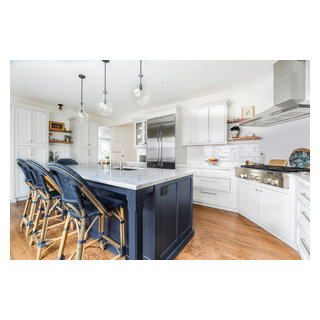 Repose Gray Perimeter with Blueberry Inset Island - Transitional ...