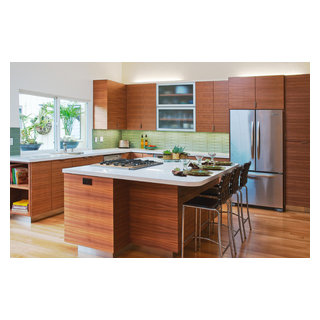 Rio Del Mar Kitchen With Natural Lighting and Wood Cabinetry ...