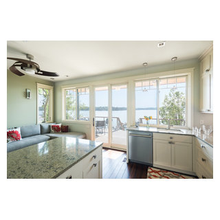Riverside Waterfont Home: Kitchen with Waterfront View - Craftsman ...