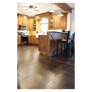 Rural Kewanee Kitchen Remodel With Rustic Beech Cabinets and White Sand ...