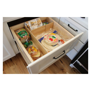 White and Gray Kitchen with Massive Storage Solutions - Rustic ...