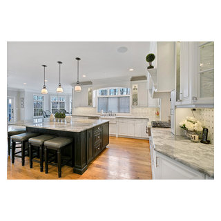 Shore Style White and Pewter Kitchen - Coastal - Kitchen - New York ...