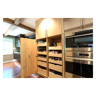 Side by Side Pantries with Adjustable Rollout Storage - Transitional ...