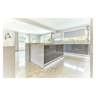 Silk Grey & Classic Grey handle-less kitchen - Contemporary - Kitchen ...