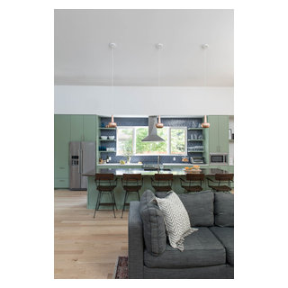 Slate Blue Chaine Homme Kitchen Backsplash - Modern - Kitchen - San ...