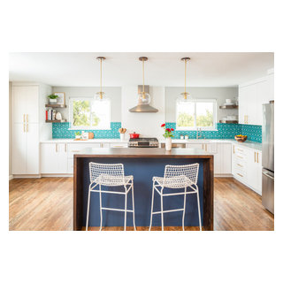 Small Diamond Blue Kitchen Tiles - Contemporary - Kitchen - Denver - by ...