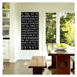 Subway Bus Roll Vintage Style Art Canvas - Modern - Kitchen ...