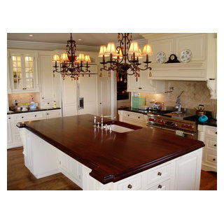 Teak Wood Countertop - Brooks Custom - Traditional - Kitchen - New York ...