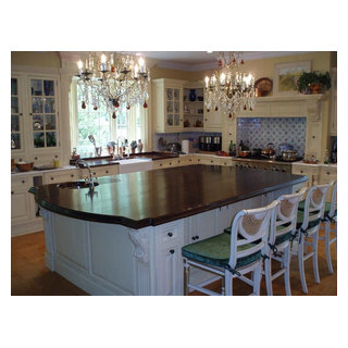 Teak Wood Countertop - Brooks Custom - Traditional - Kitchen - New York ...