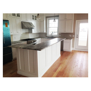 Terra Bianca Antiqued quartzite - Beach Style - Kitchen - New York - by ...