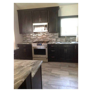 Terra Bianca quartzite Countertop - Beach Style - Kitchen - New York ...