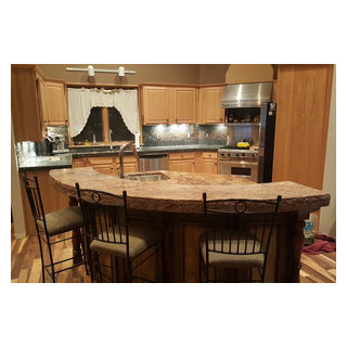 Thick Chiseled Edge Kitchen Countertops - Rustic - Kitchen - Denver ...