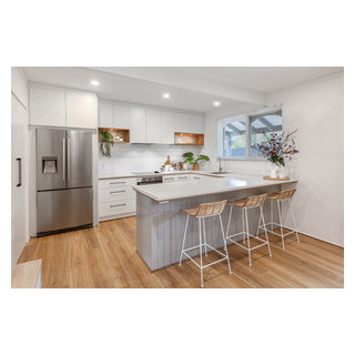 Timber White & Grey Kitchen with a Coastal Vibe - Contemporary ...