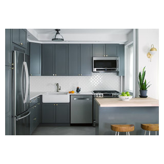 Traditional kitchen open living room - Country - Kitchen - New York ...