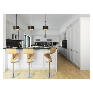 Traditional White Maple Wood Kitchen Cabinet - Transitional - Kitchen ...