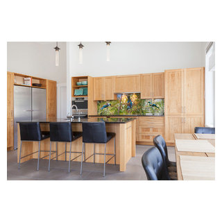 Tui Portrait printed image on glass kitchen splashback - Tropical ...