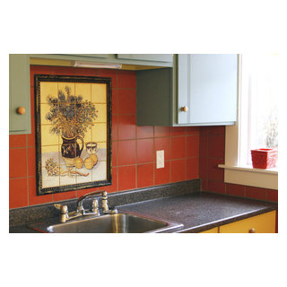 Van Gogh Tile Mural in Contemporary Kitchen Backsplash - Contemporary ...