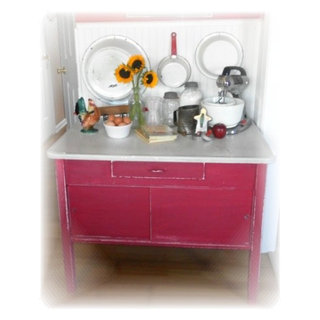 Vintage Hoosier Table - Eclectic - Kitchen - Raleigh - by Lisa's ...