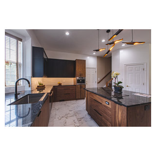 Walnut and Black Modern Kitchen Remodel - Modern - Kitchen - DC Metro ...