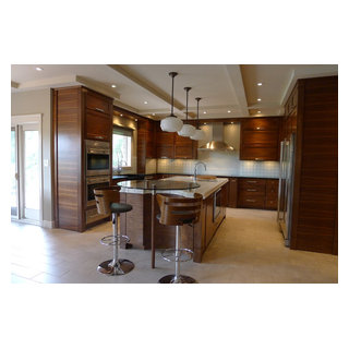 Walnut horizontal grain kitchen - Contemporary - Kitchen - Indianapolis ...