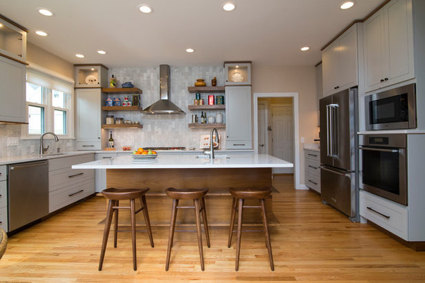 Warm Walnut and Soothing Gray Balance a North Carolina Kitchen