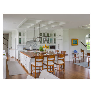 Warm Welcome - White Kitchen - Cape Cod, MA Custom Home - Beach Style ...
