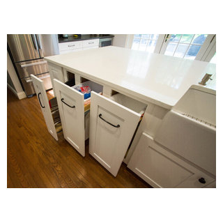 Wastebasket Pull-Outs & Baking Sheet Pull-Out - Transitional - Kitchen ...