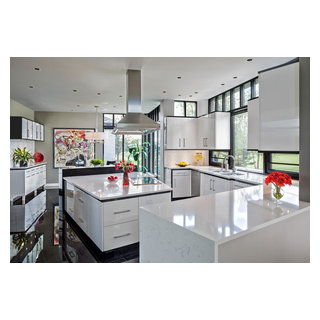 Waterfall edge Peninsula - Modern - Kitchen - Milwaukee - by timothyj ...