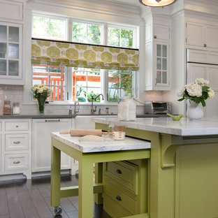 75 Beautiful Kitchen with Beaded Inset Cabinets and Louvered Cabinets ...